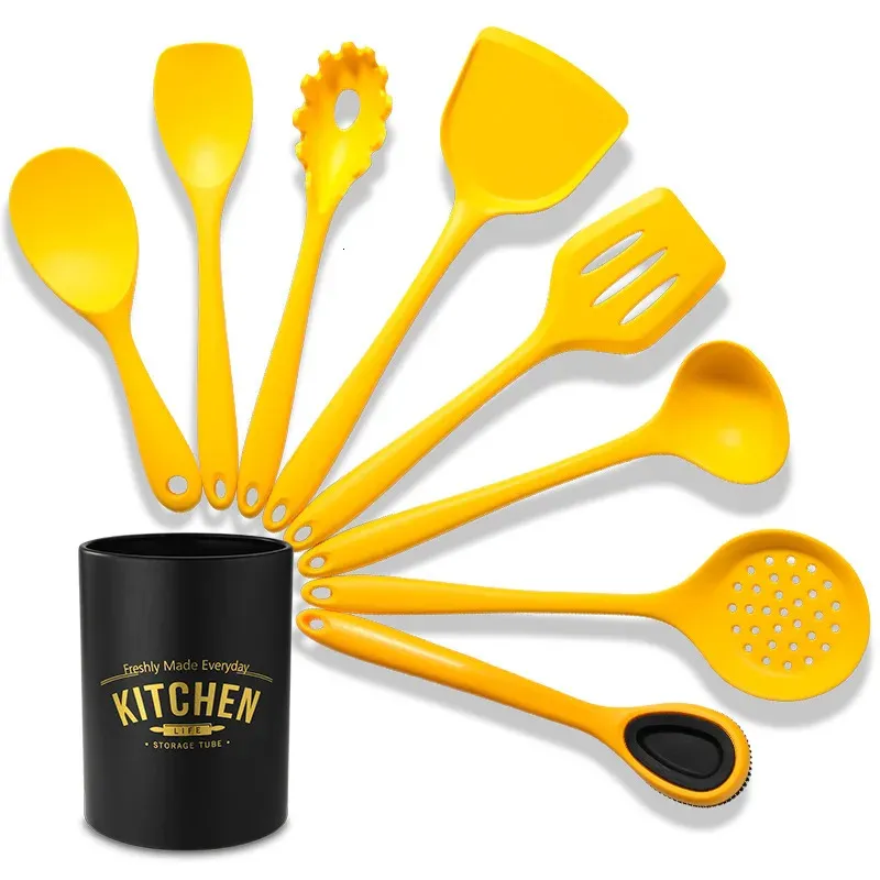 DHgate.com:9-Piece Yellow Silicone Kitchen Utensil Set - Non-Stick ...