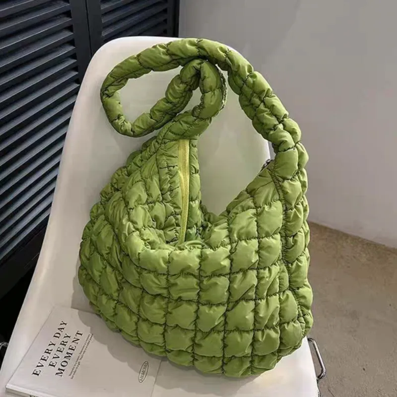 Quilted Padded Crossbody Bag For Women Pleated Bubbles Cloud Shoulder ...
