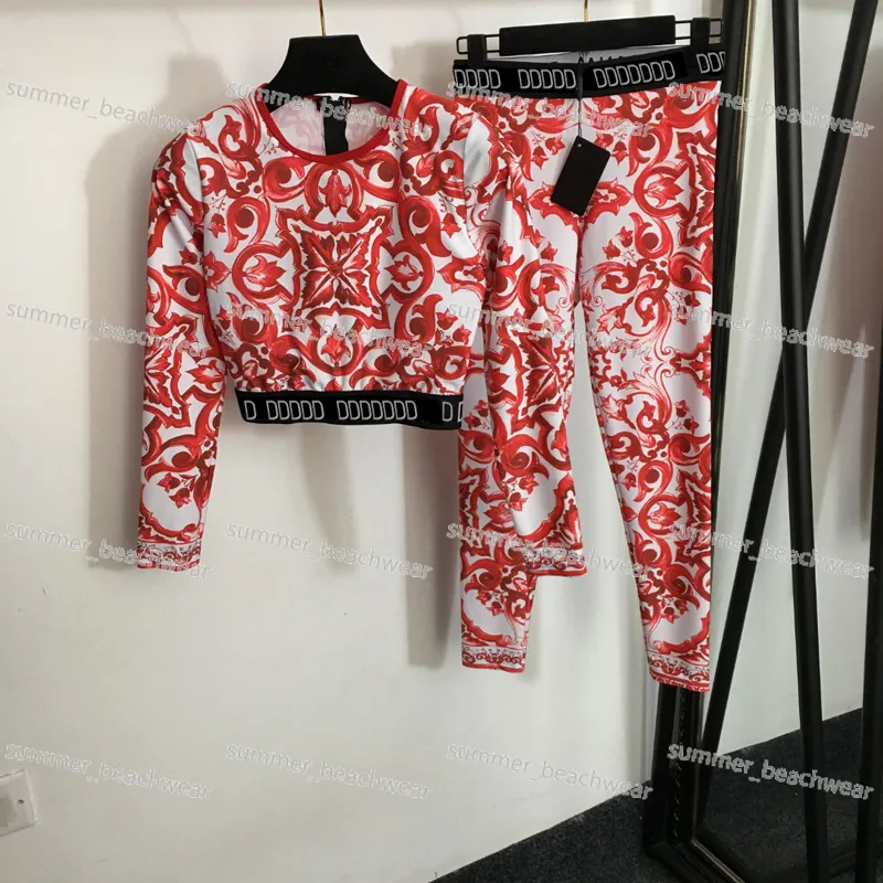 Patterned Yoga Pants, Long Sleeve Activewear Set Women's Printed Yoga ...