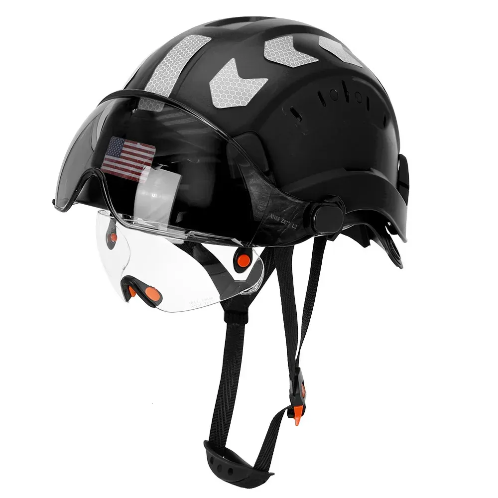 Climbing Helmets Construction Safety Helmet With Visor Built In Goggles ...