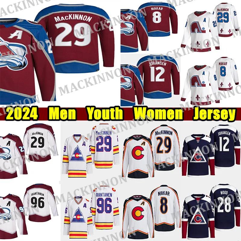 #29 Nathan MacKinnon Reverse Retro Hockey Jersey #8 Cale Makar Mikko ...