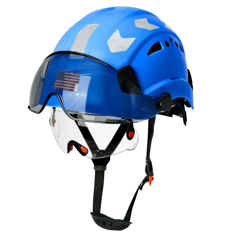 Climbing Helmets Construction Safety Helmet With Visor Built In Goggles ...