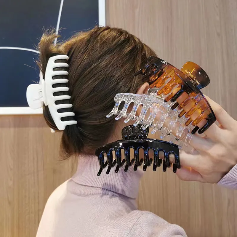 Big Snap Hair Clips: Large Bathing Hair Claw Clip Set Versatile Adult ...