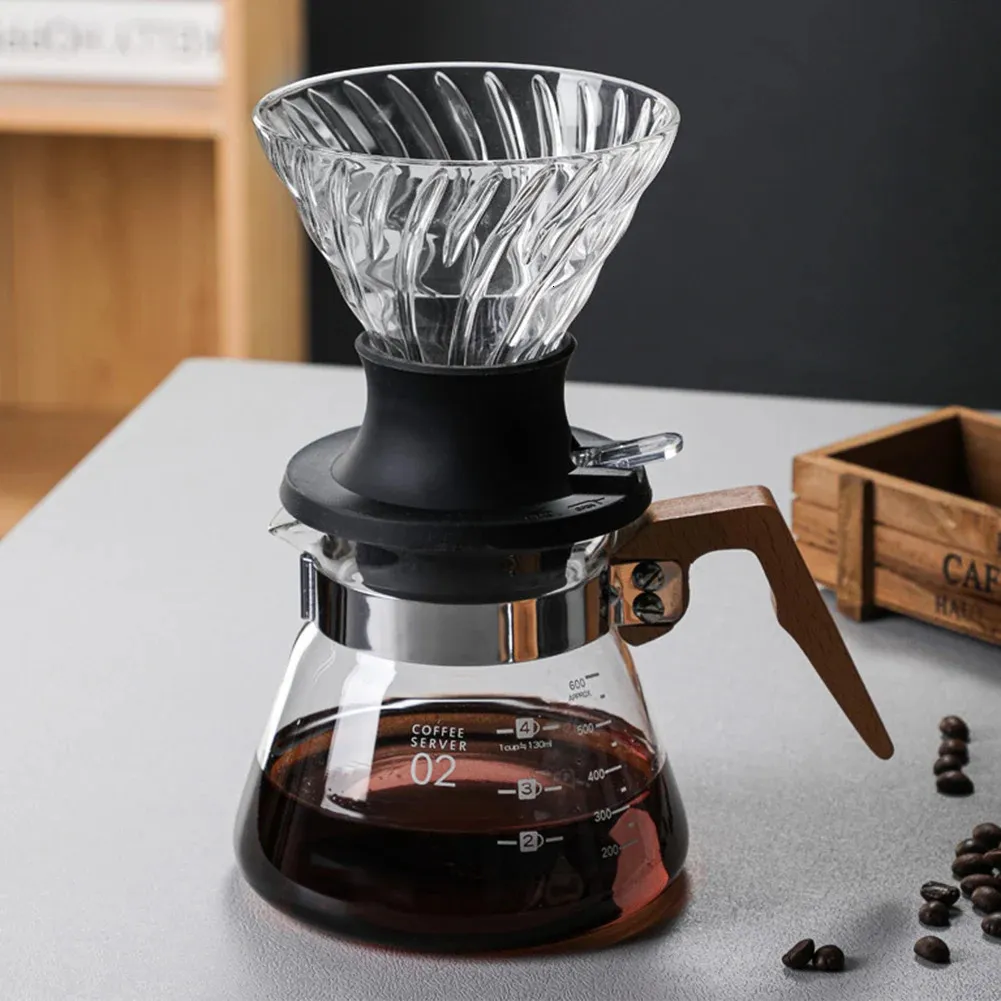 Premium Glass Pour Over Coffee Maker with Switch & Immersion Dripper ...