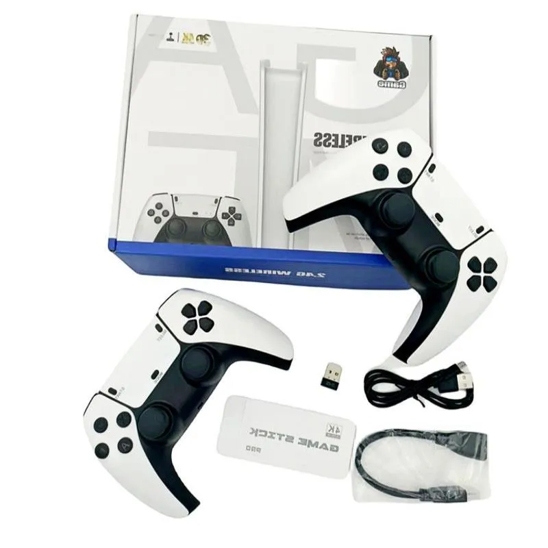 4K HD Game Console with 24G Wireless Controllers, 20 Simulators, DDR3 ...