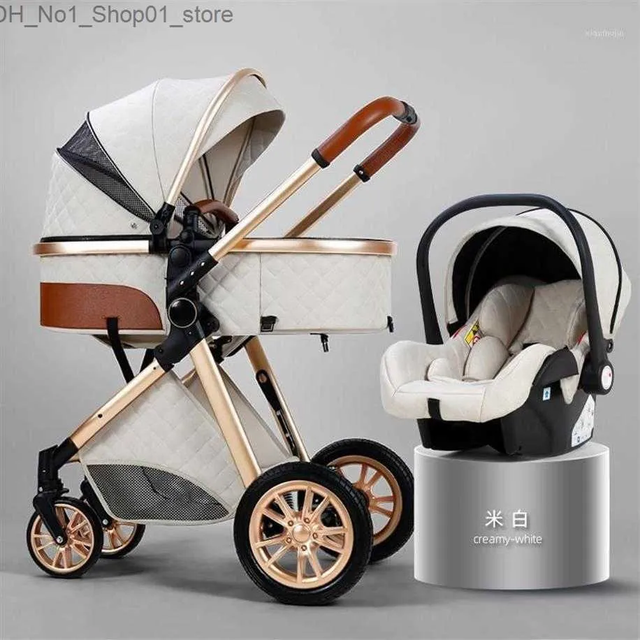 2021 Baby Stroller High Landscape 3 In 1 Carriage Luxury Pushchair ...