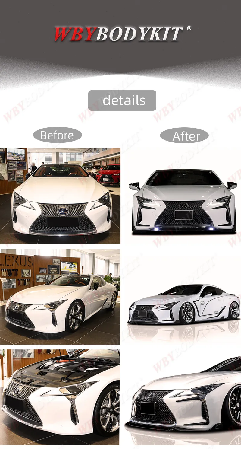 Front Lip Spoiler Body Kit For 2024 Lexus LC500/H Carbon Fiber Add On ...