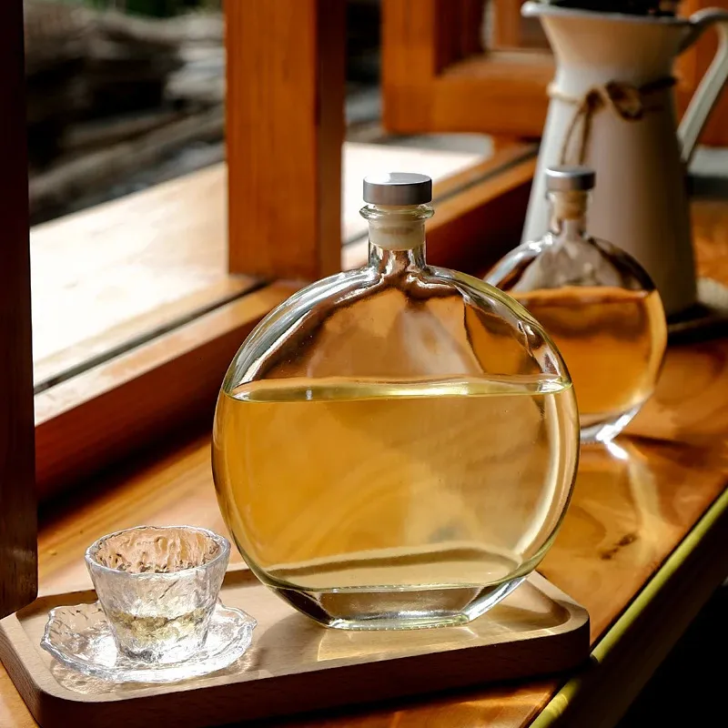 Hip Flasks Glass Vodka Bottle Whiskey Wine Whisky Fruit Green Plum ...