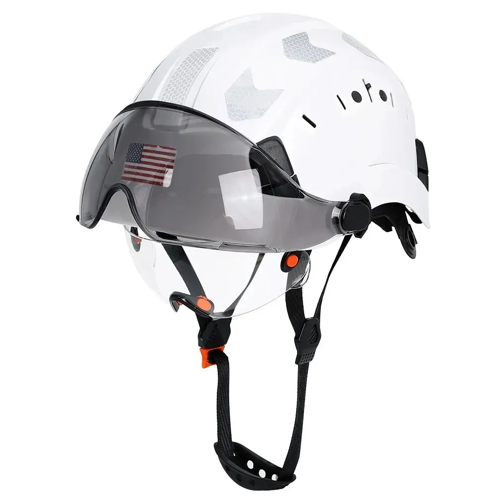 Climbing Helmets With Built In Goggles ABS Hard Hat With Visor ...