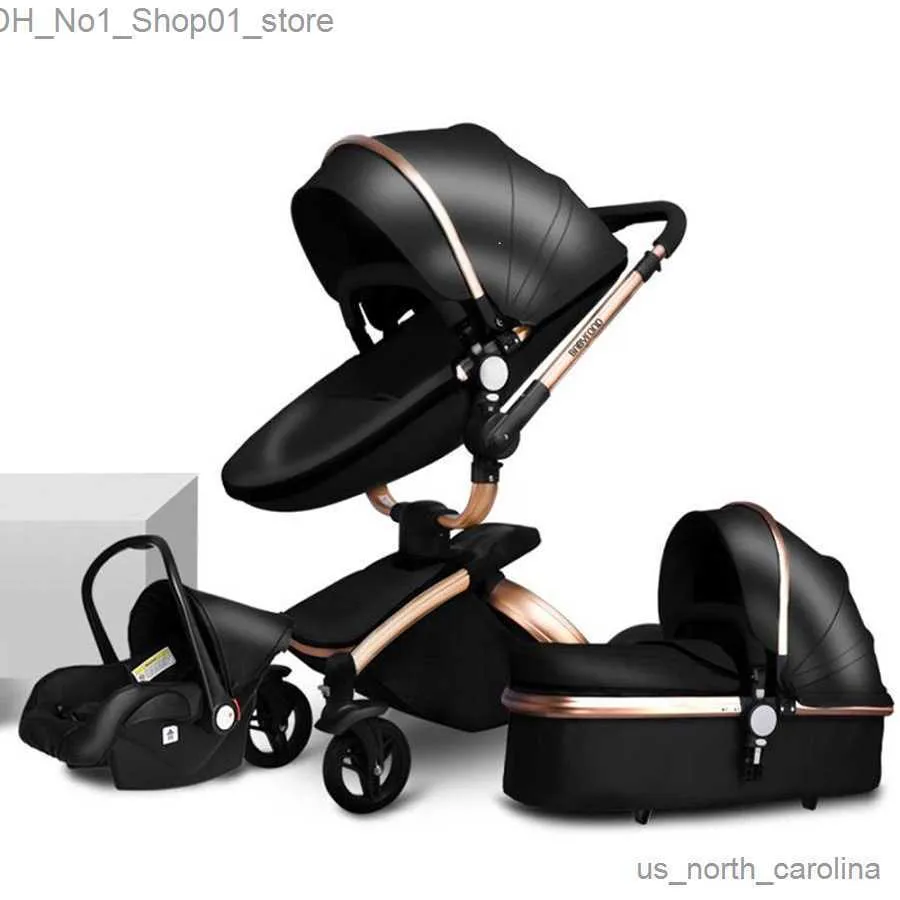 DHgate.com:3-in-1 Luxury Leather Baby Stroller: Foldable All-Terrain ...