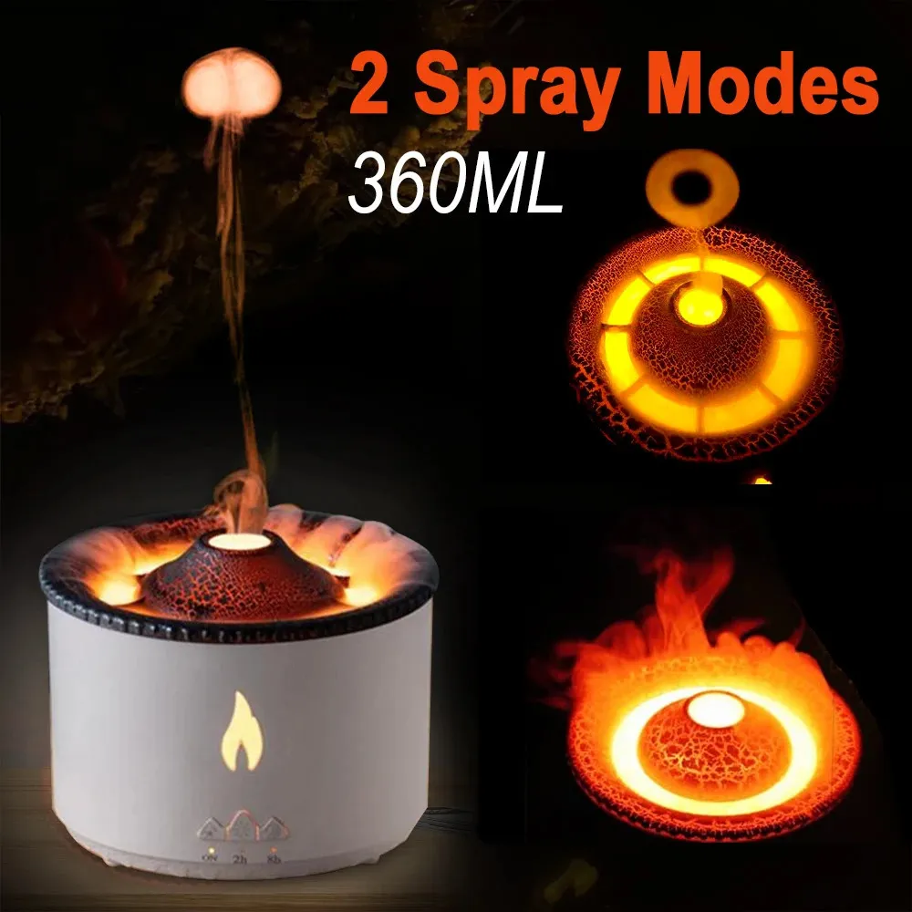Volcanic Flame Aroma Diffuser, 360ml Essential Oil Diffuser with USB ...