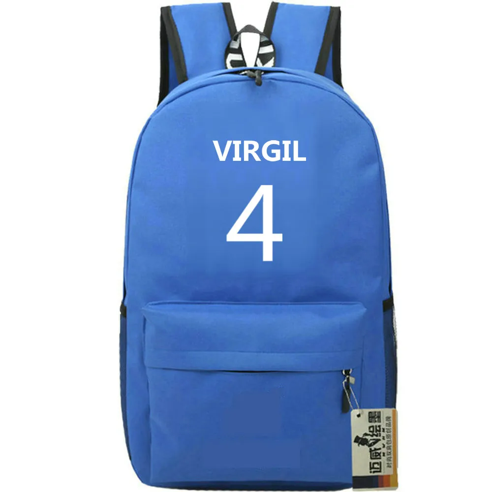 Football Bookbag: VVD Virgil Van Dijk Backpack Soccer Player Print ...