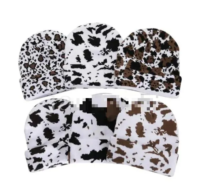 Ski Beanie Womens Cow Print Cuffed Beanie Warm Skull Beanie Hats For ...