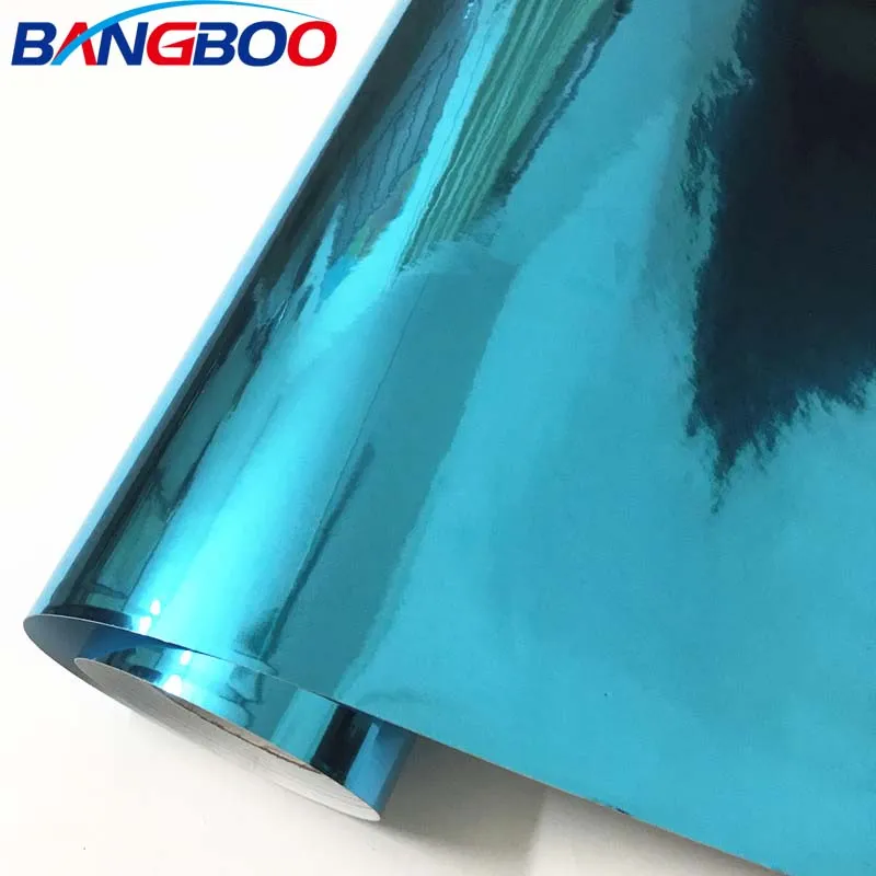 3D Chrome Sky Blue Vinyl Wrap Self Adhesive & Stretchable PVC Car Wrap ...