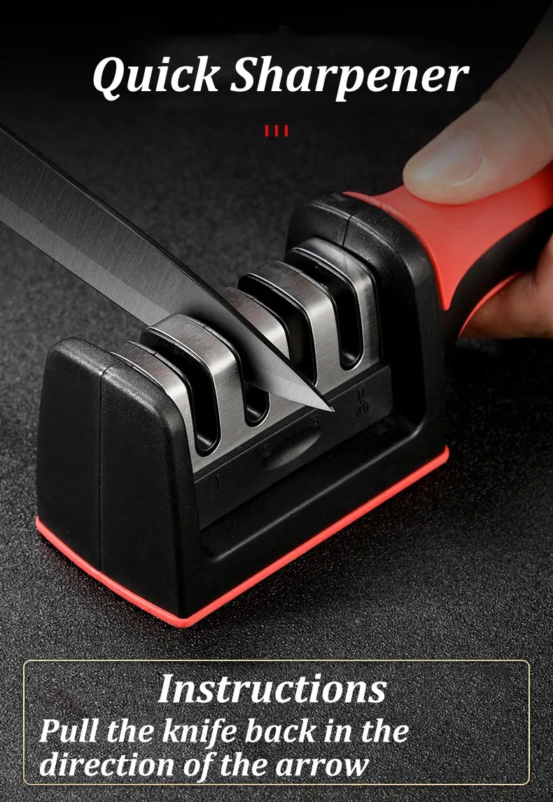 Professional Knife Sharpener, 4-Stage Diamond Coated Knife Sharpening ...