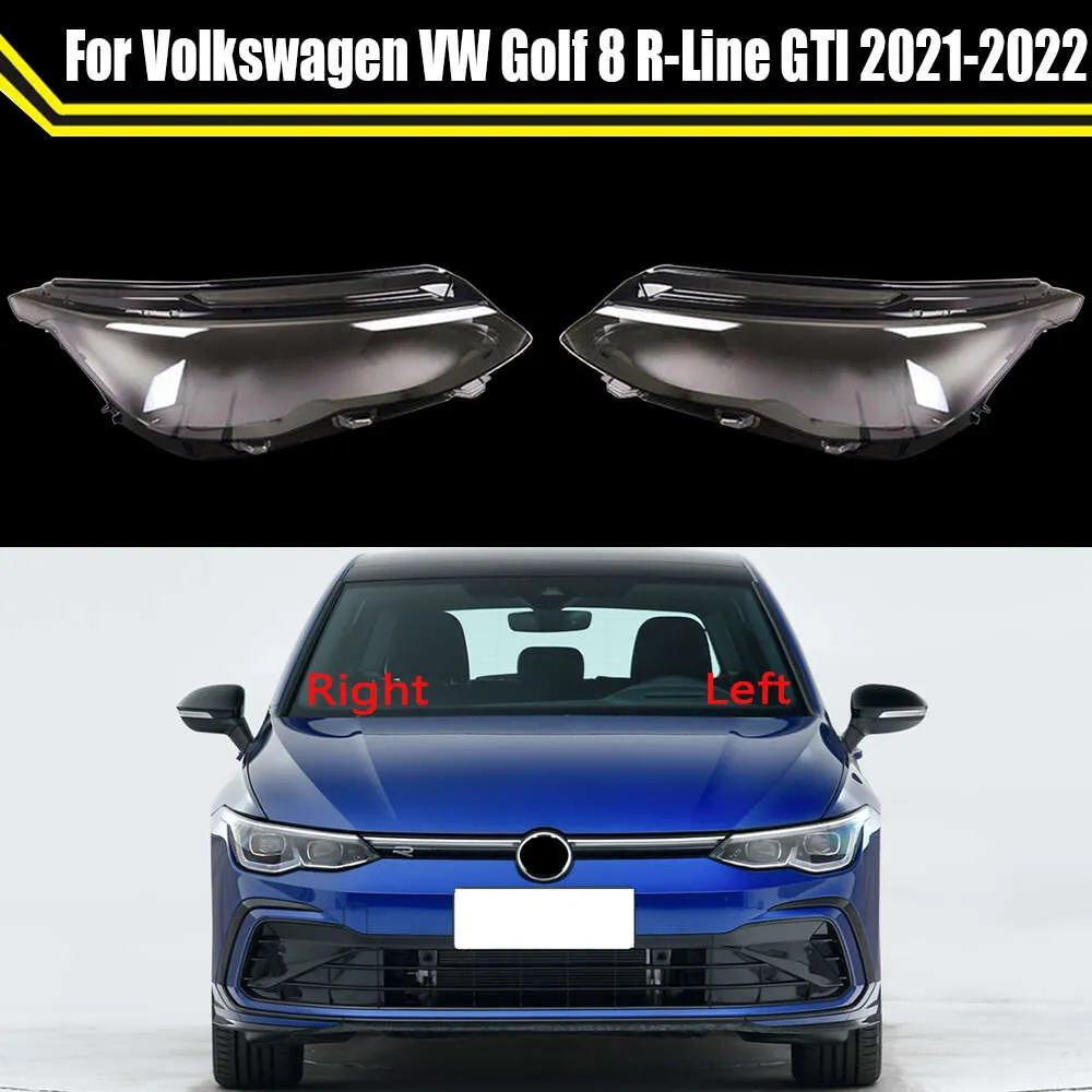 Auto Lampcover Light Glass Shell Headlamp Caps For VW Golf 8 R Line GTI ...
