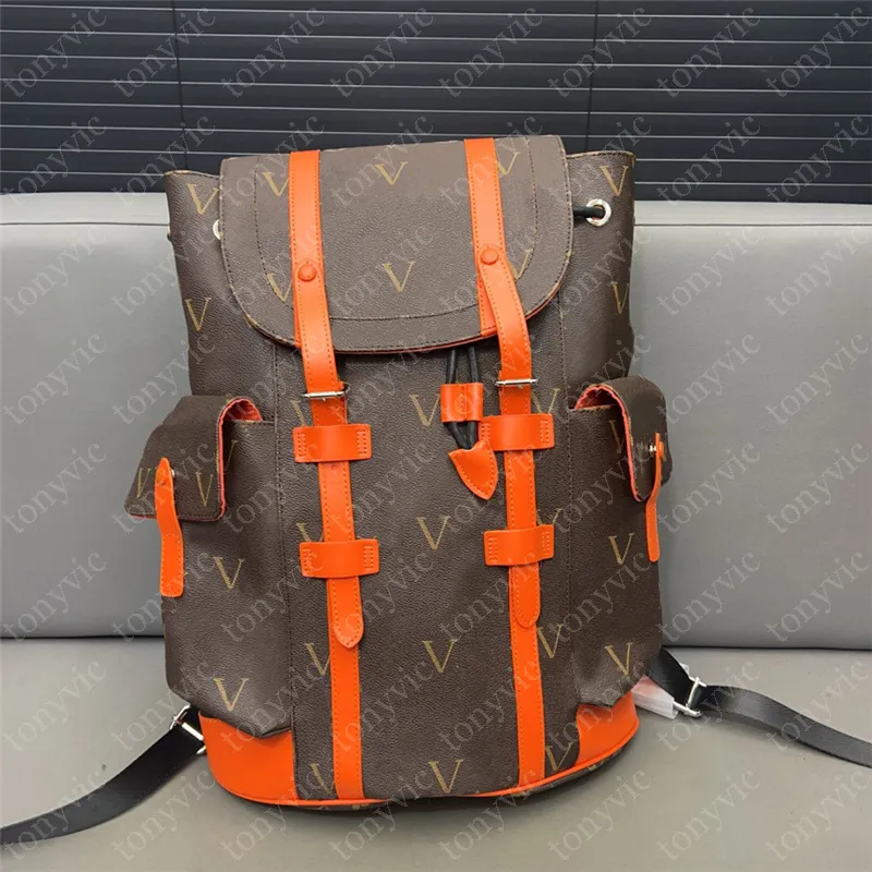 Mens Designer Backpack Luxury Big Book Bag CHRISTOPHER Travel Leather ...