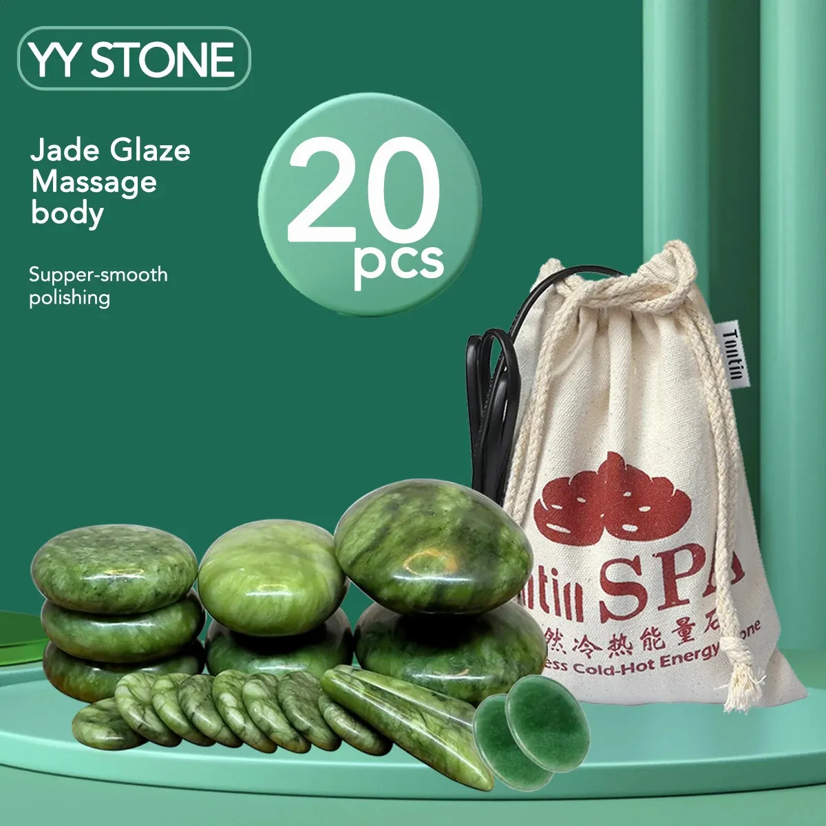 DHgate.com:Jade Stone Massage Set for Back and Spine, Basalt Stone Spa ...