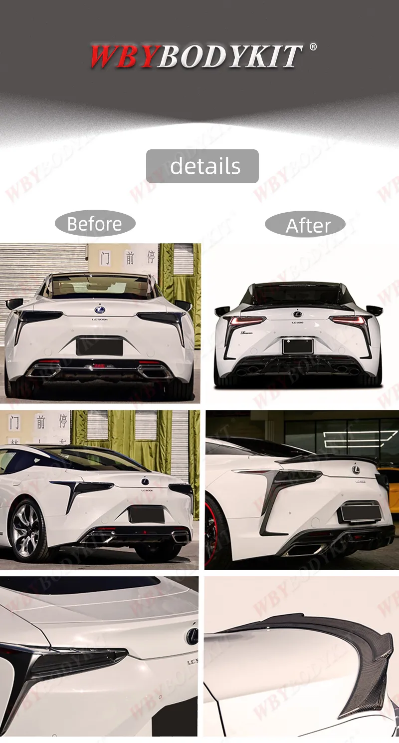 Lexus LC500/h ROWEN Body Kits Spoiler Wing Carbon Fiber Rear Deck Lid ...