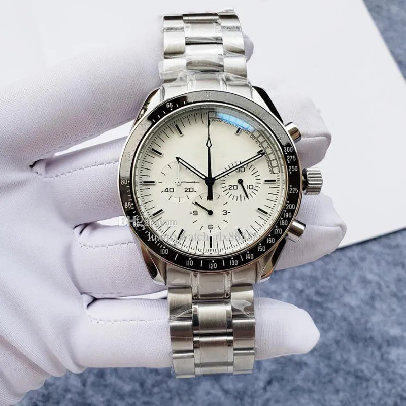 Mens Vintage Quartz Chronograph Watch, 44mm Stainless... From ...