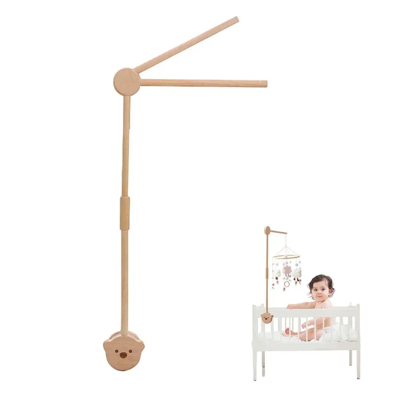 Baby Crib Mobile with Wooden Bear - Soothing Music, Hanging Rattle Toys ...