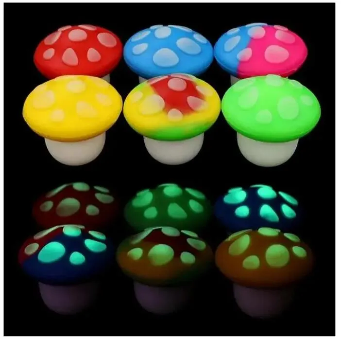 5ml Glow In The Dark Mushroom Silicone Wax Containers Nonstick, Slick ...