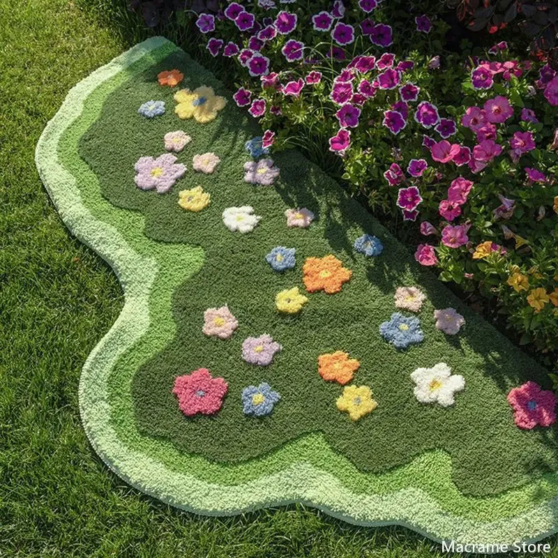 DHgate.com:3D Flower Tufted Rug, Green Carpet, Soft Tufting Sofa Carpet ...