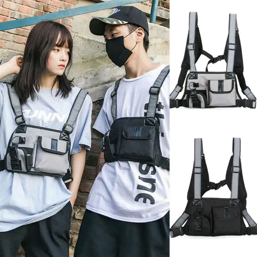 Nylon Cargo Fashion Chest Rig Bags Waist Bags Vest Hip Hop Streetwear ...