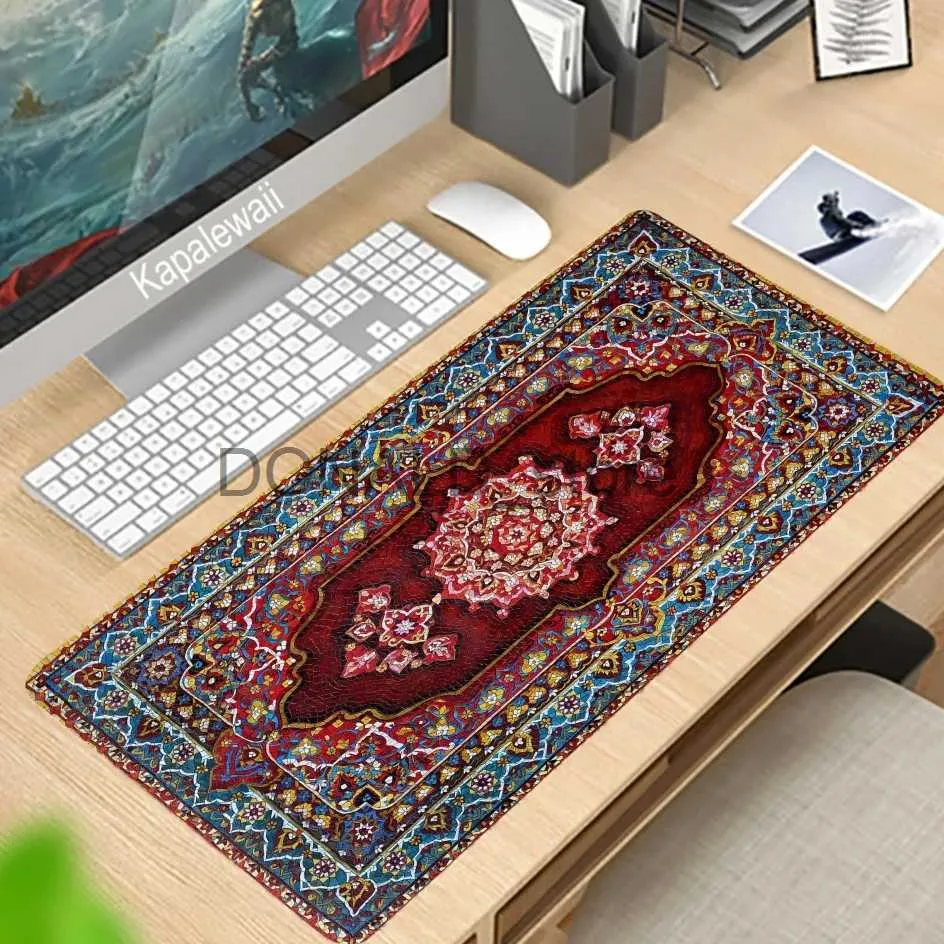 Large Persian Carpet Mouse Pad with Wrist Rest - XXL Gaming Desk Mat ...