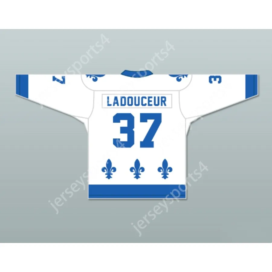 Custom Roger Ladouceur 37 Le National De Quebec Hockey Jersey - Lance ...