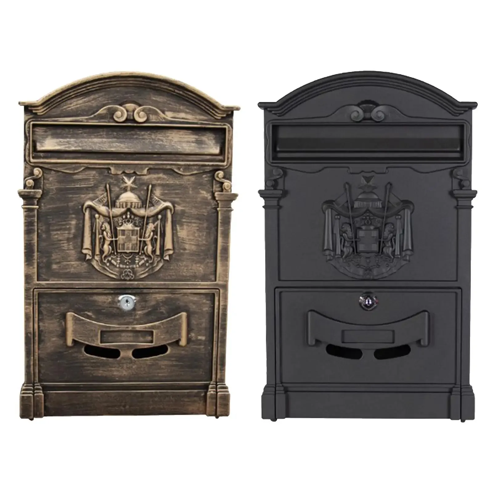 Decorative Mailboxes Vintage Style, Large Capacity Outdoor Mailbox With ...