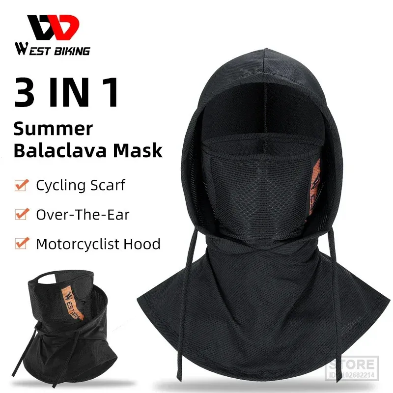 Summer Full Face UV Protection Motorcycle Cycling Hood Ice Silk ...