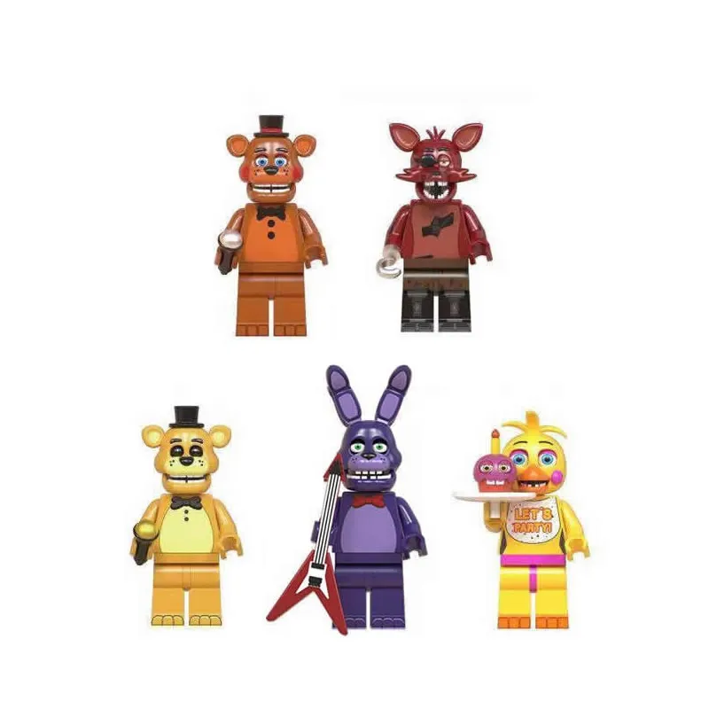 FNAF Chica Freddy Foxy Building Builds Bricks Nightmare In Stock Chica ...