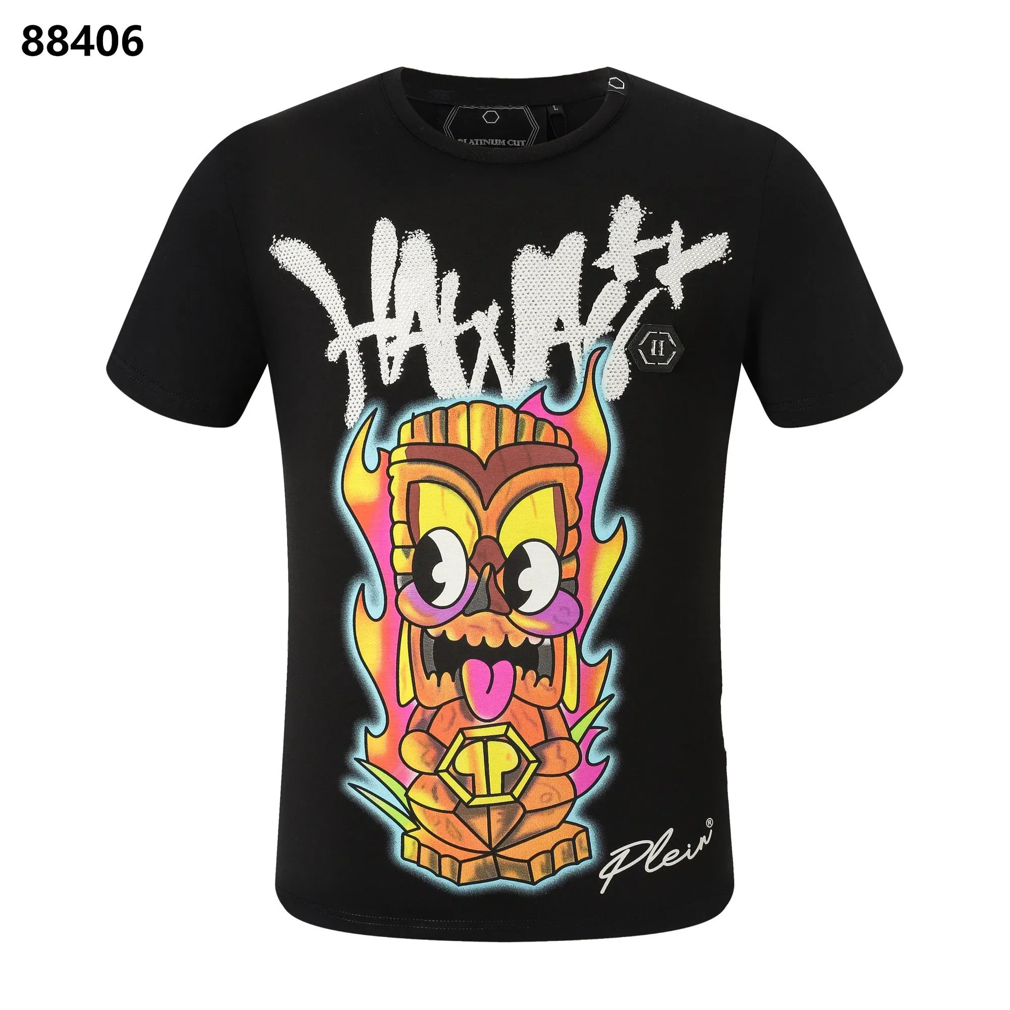 Philips PP Devil Skull Diamond Short Sleeved T Shirt For Men, Casual ...