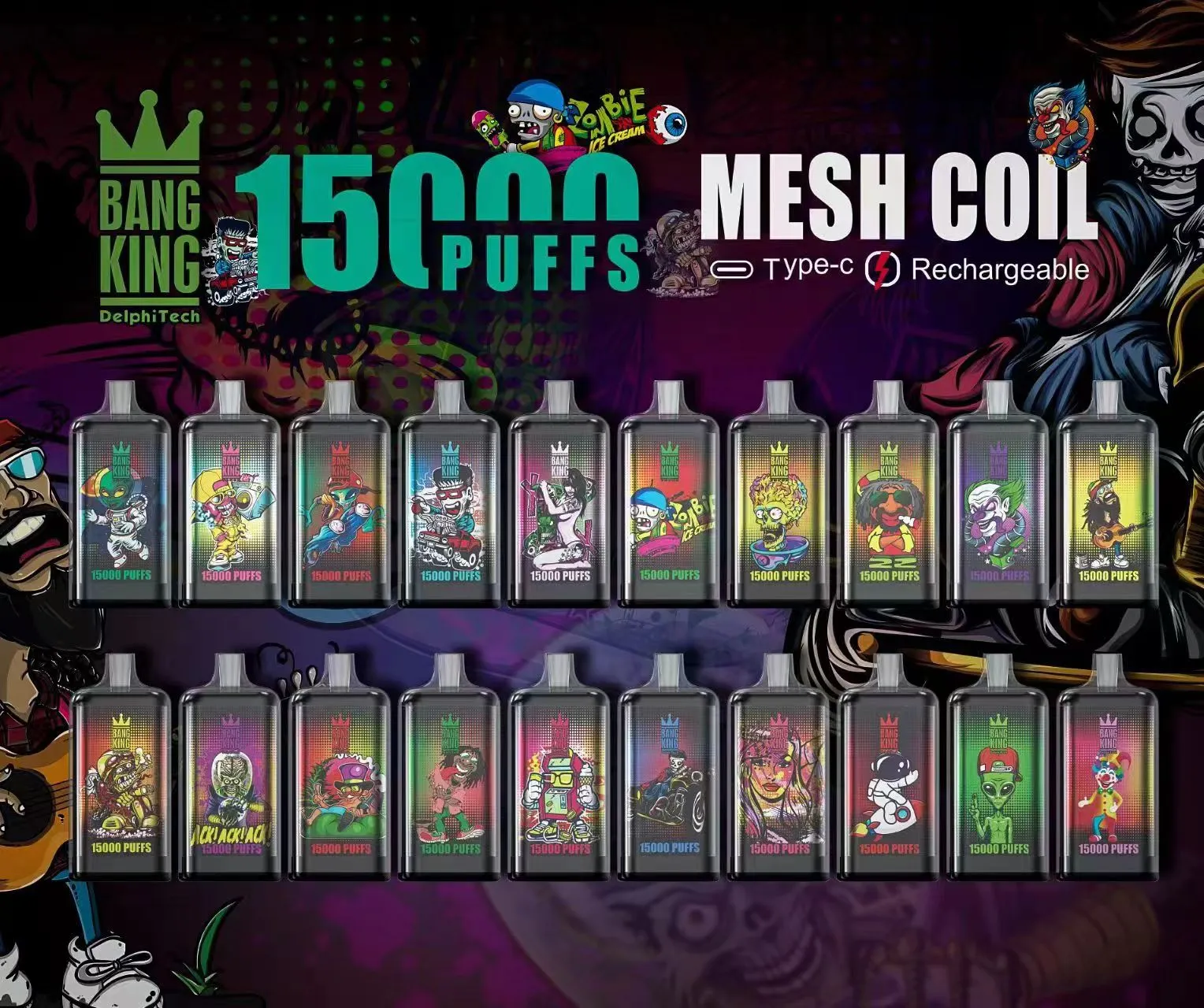 Original Bang King 15000 Puffs 15K Puff 15000 15K Rechargeable ...