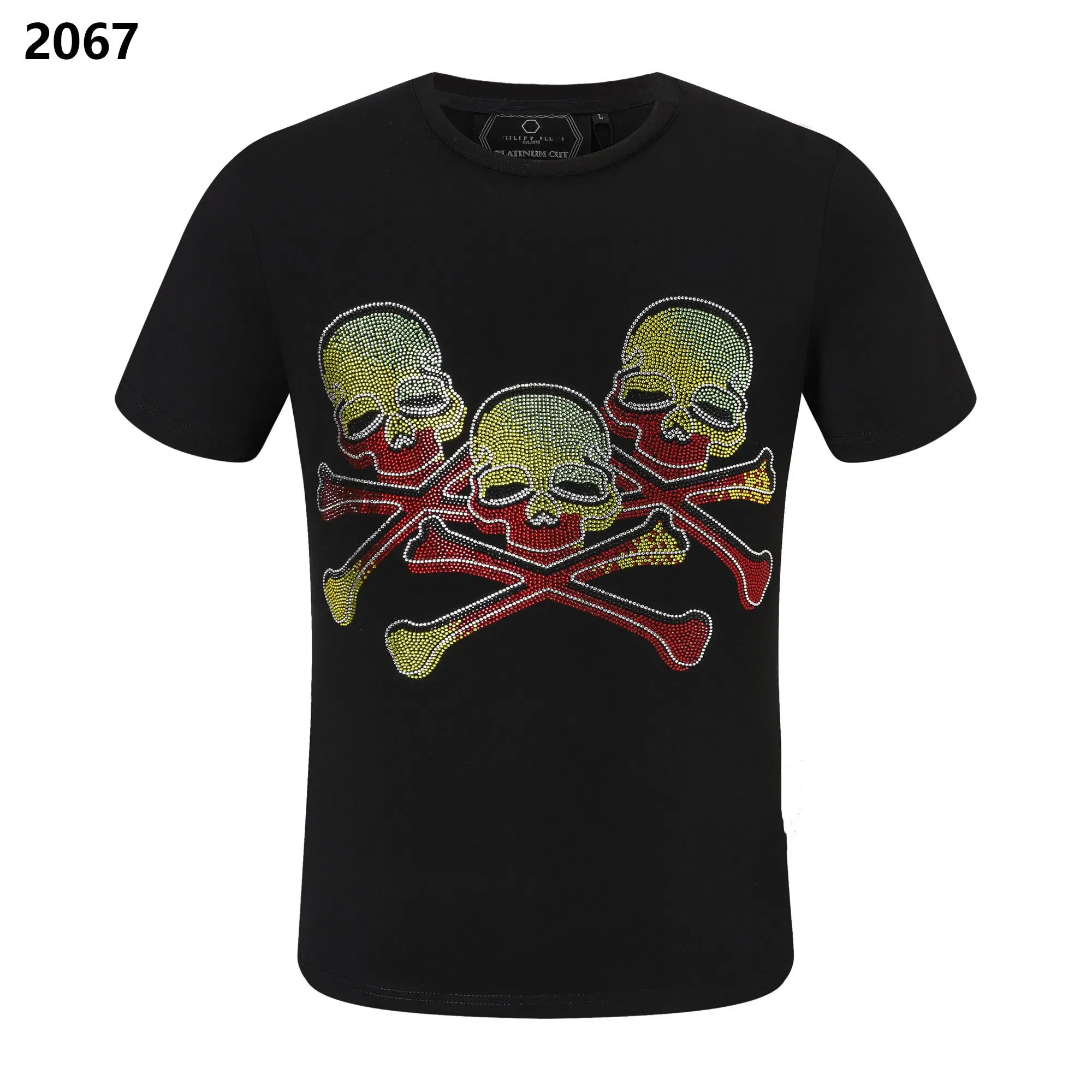 Philips PP Devil Skull Diamond Short Sleeved T Shirt For Men, Casual ...