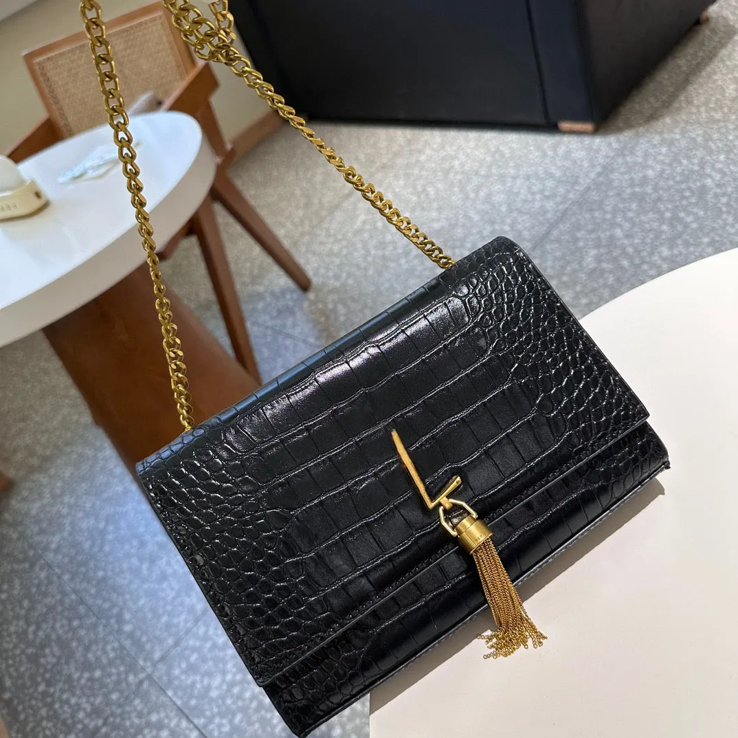 Designer Black Clutch Purse Embossed Leather Tassel Bag With Metal ...