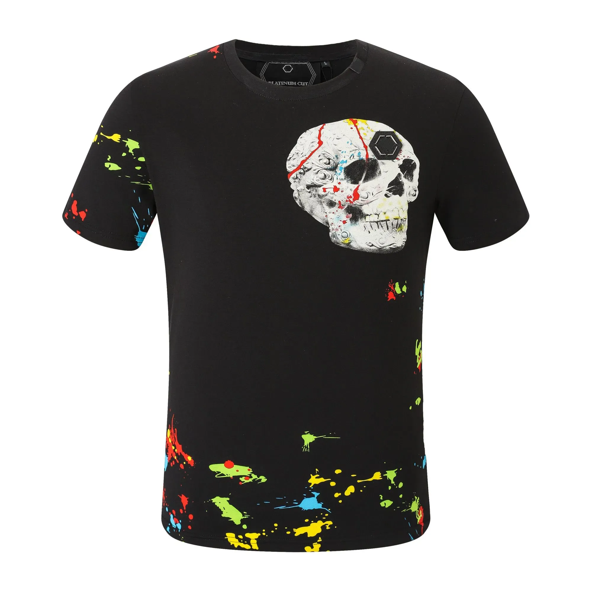 Philips PP Devil Skull Diamond Short Sleeved T Shirt For Men, Casual ...