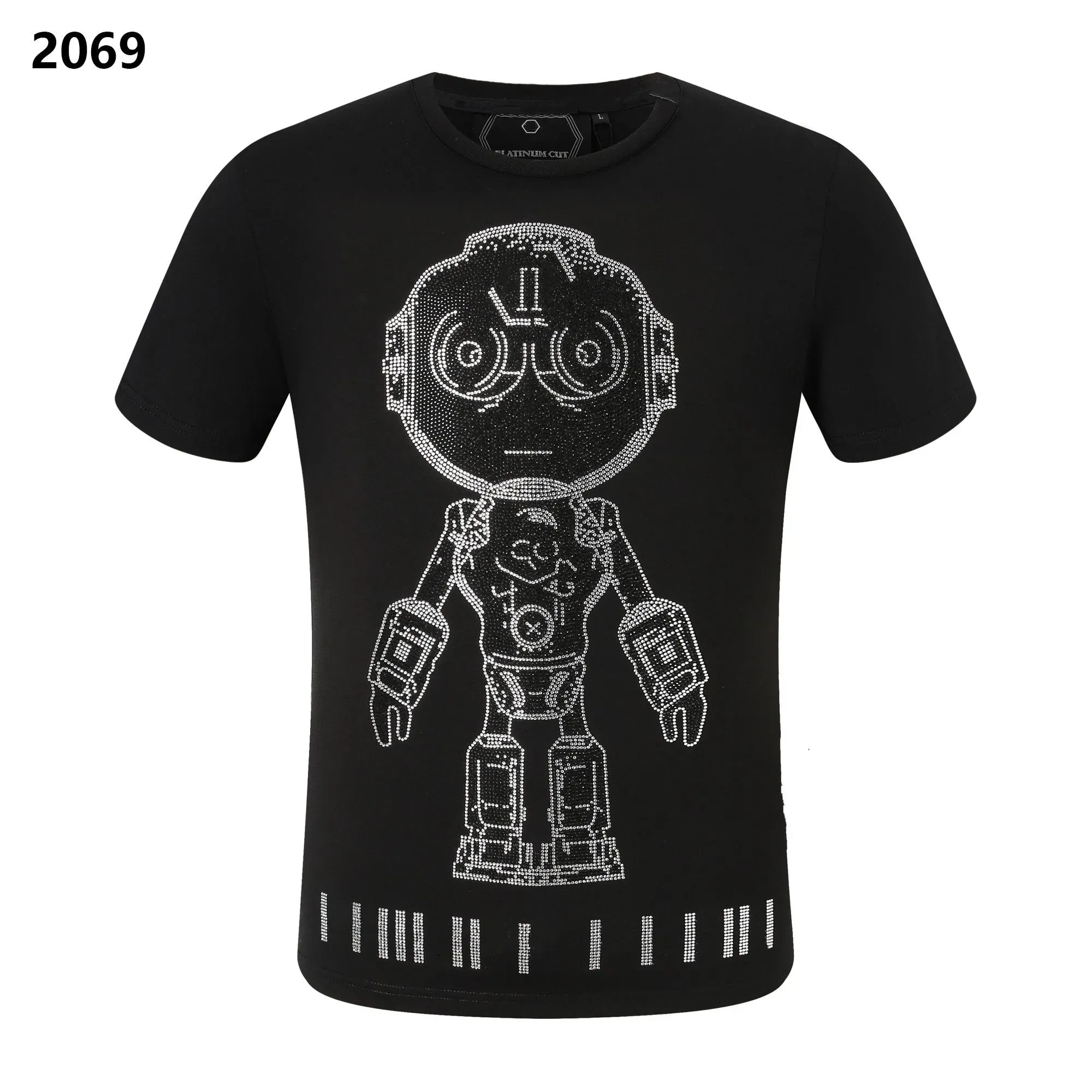 Philips PP Devil Skull Diamond Short Sleeved T Shirt For Men, Casual ...