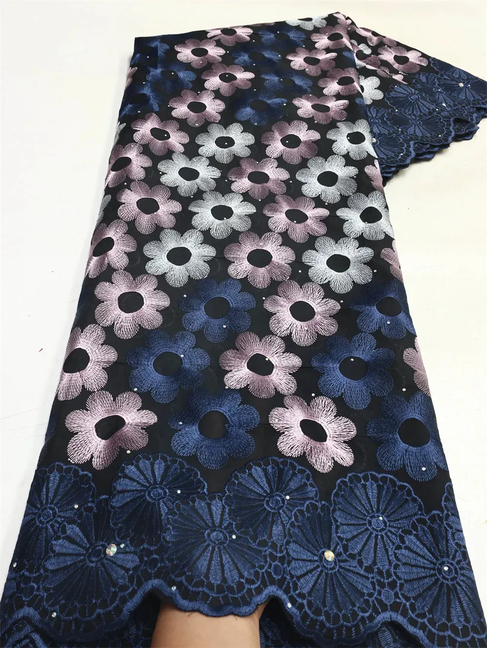 DHgate.com:5Yards Premium Swiss Lace Fabric with Stones for Elegant ...