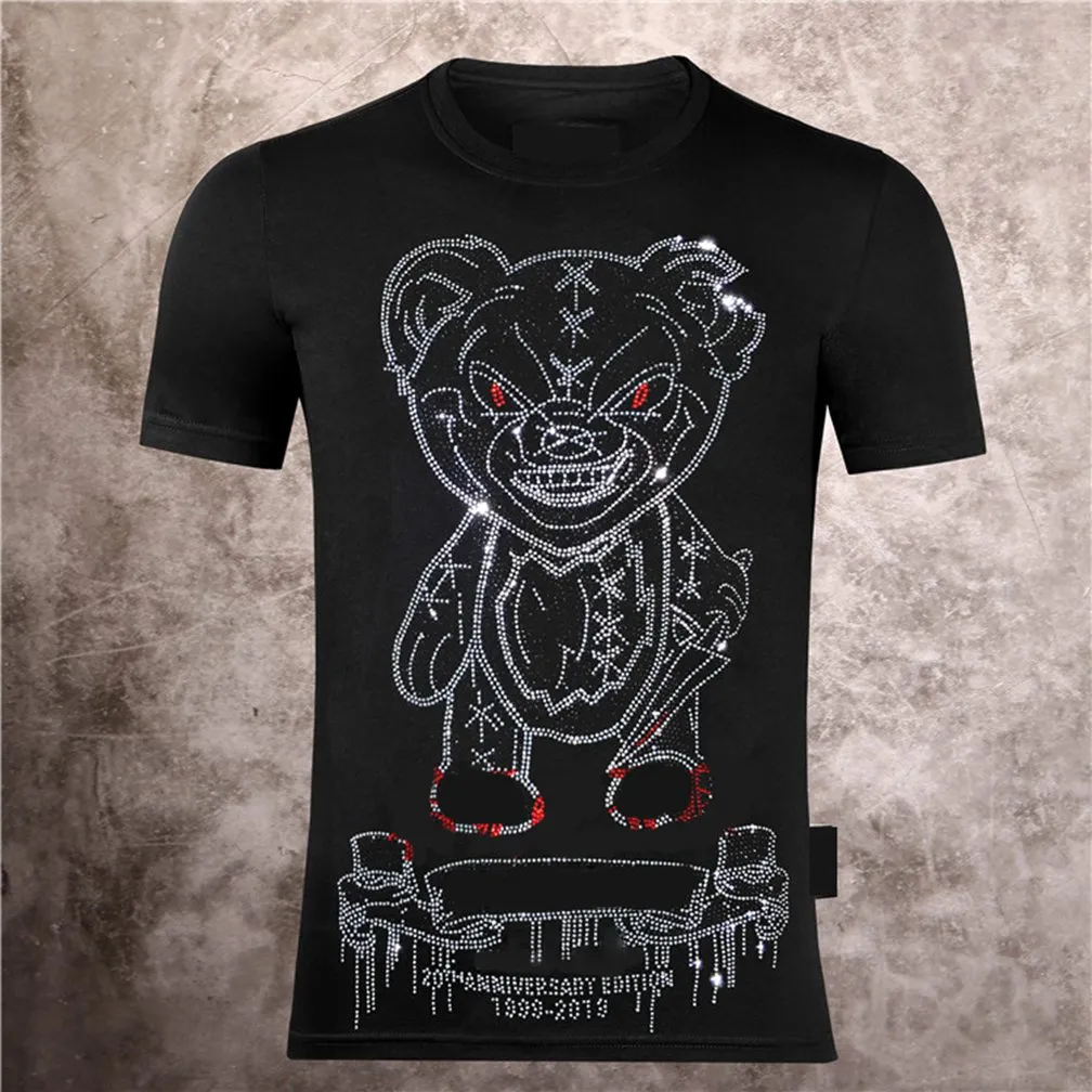 Philips PP Devil Skull Diamond Short Sleeved T Shirt For Men, Casual ...