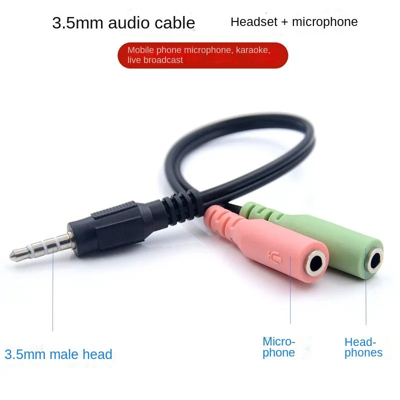 5mm Headphone to Mic Splitter Adapter: Dual TRS Female to TRRS Male ...