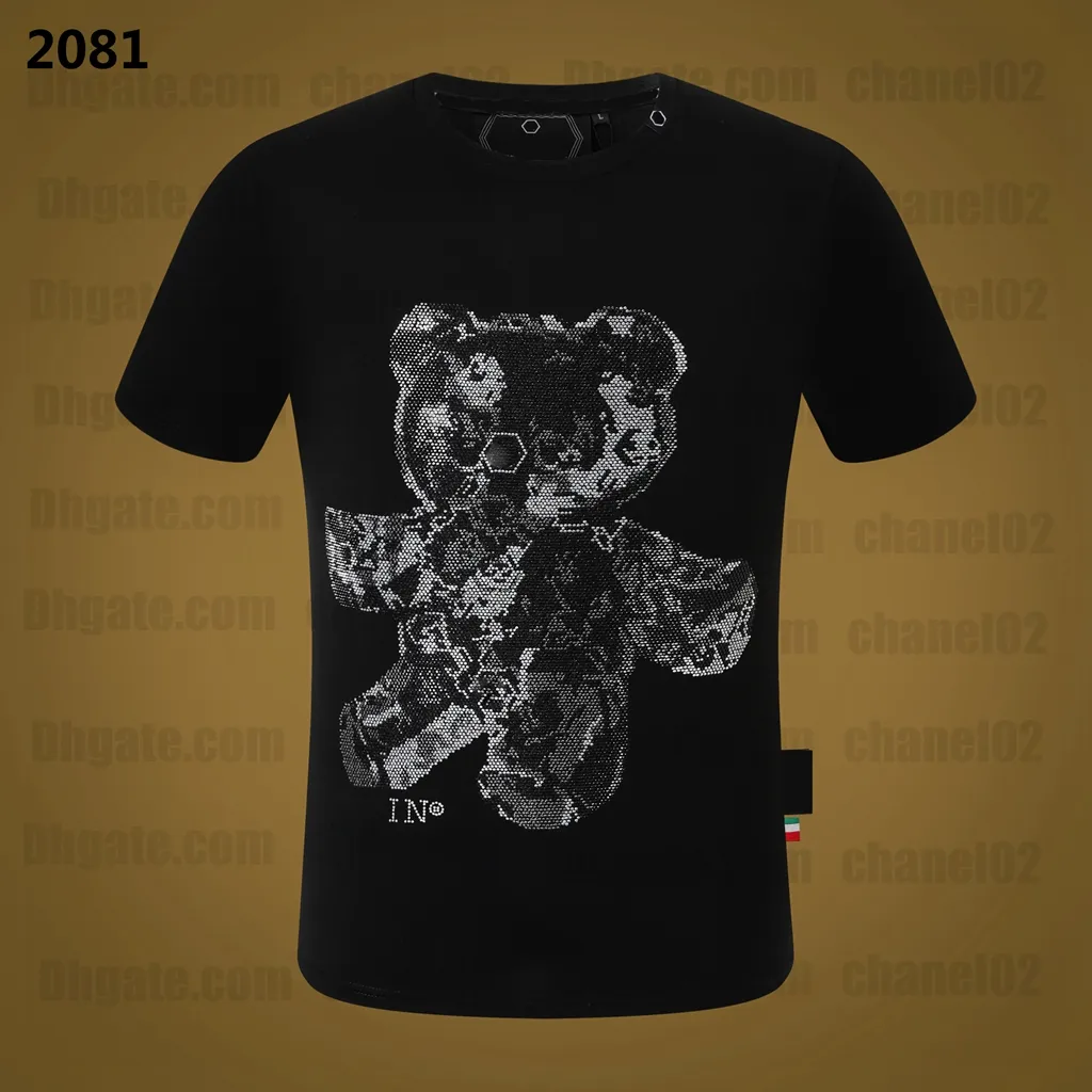 Philips PP Devil Skull Diamond Short Sleeved T Shirt For Men, Casual ...