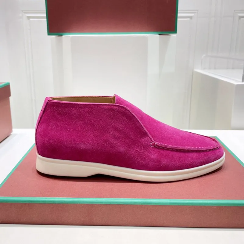 Autumn and Winter High Top Loafers in Abrasive Leather: Luxury Designer ...