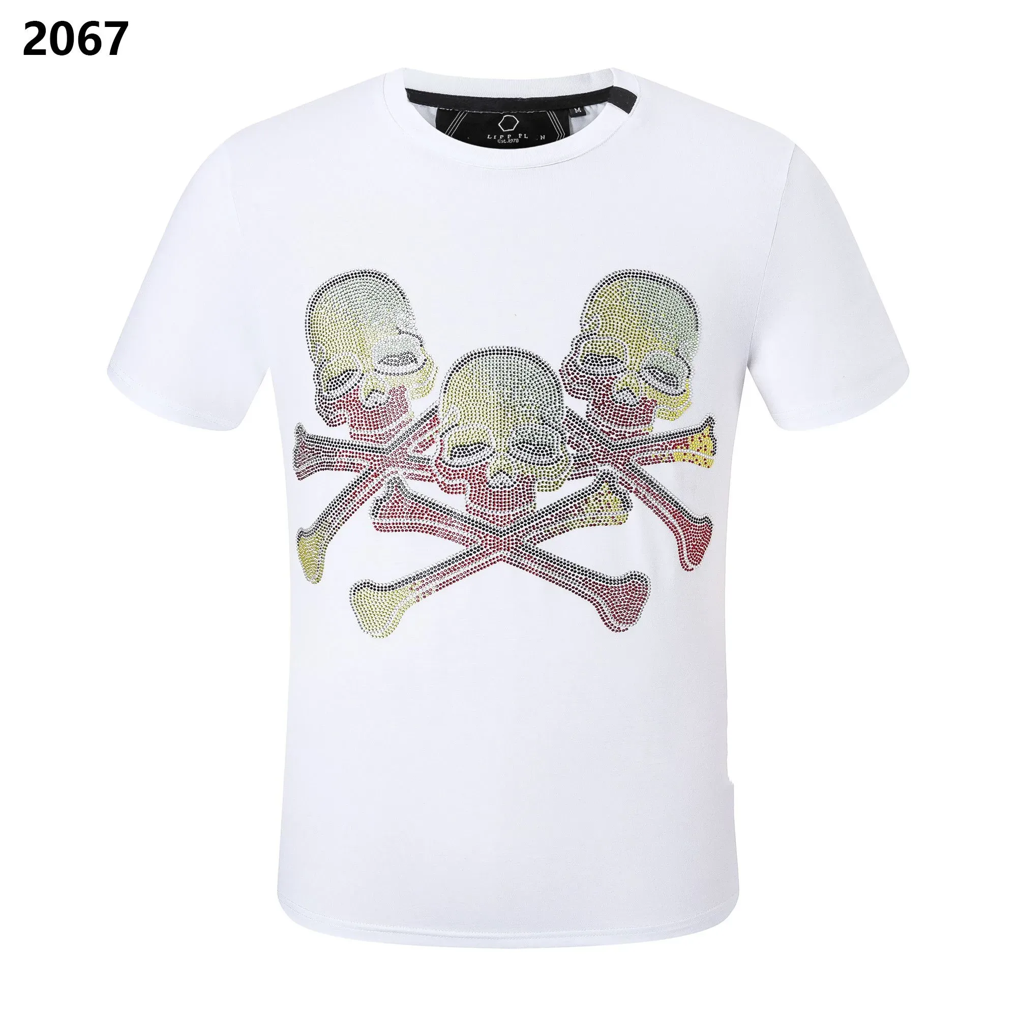 Philips PP Devil Skull Diamond Short Sleeved T Shirt For Men, Casual ...
