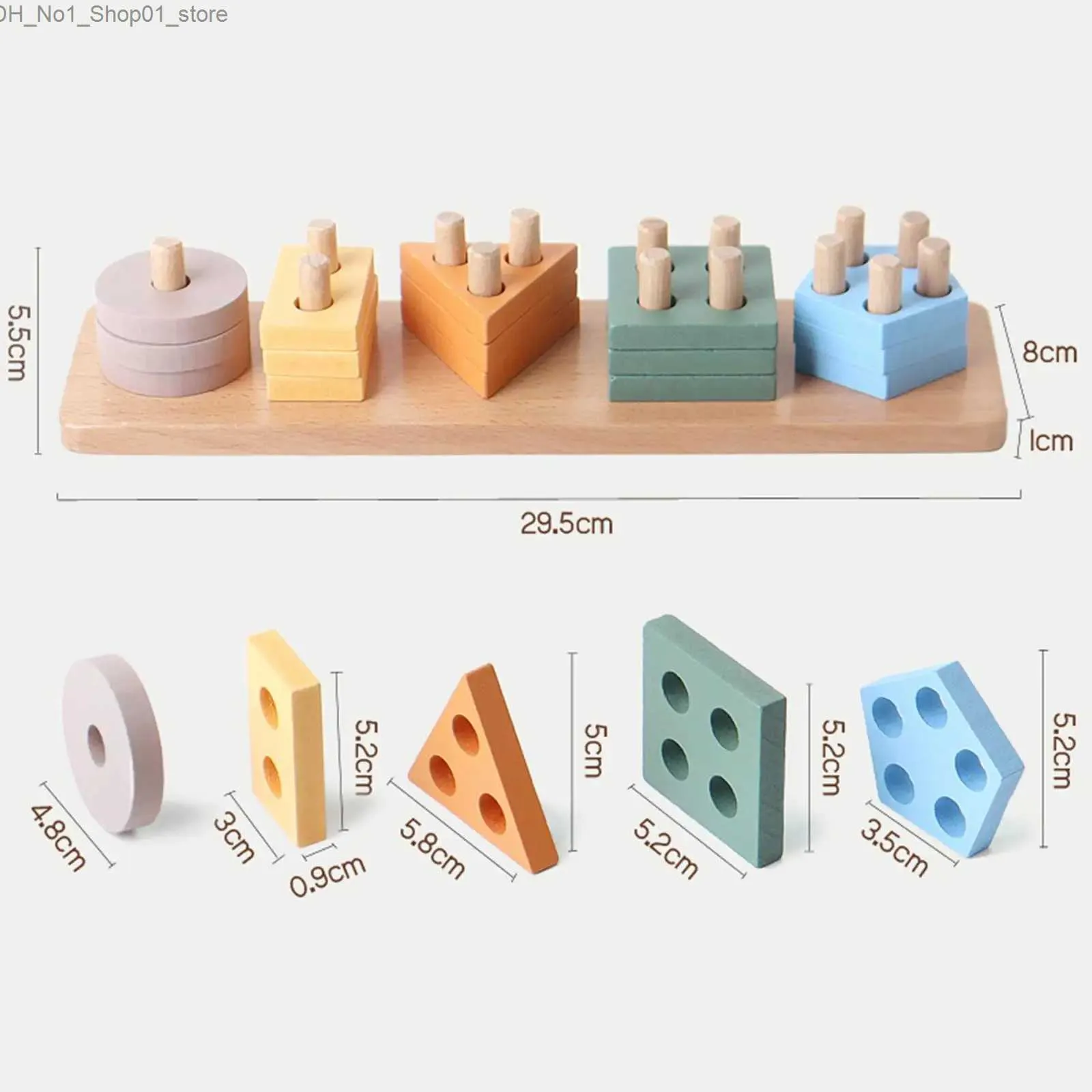 DHgate.com:Sorting Nesting Stacking Toys Wood Shape Sorter and Color ...