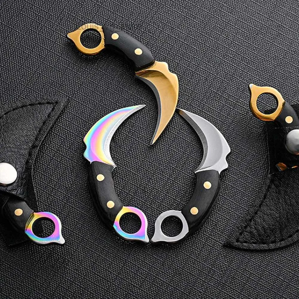 DHgate.com:CS GO Claw Mini Wood Handle Keychain Pocket Knife, Stainless Steel Camping Small ...