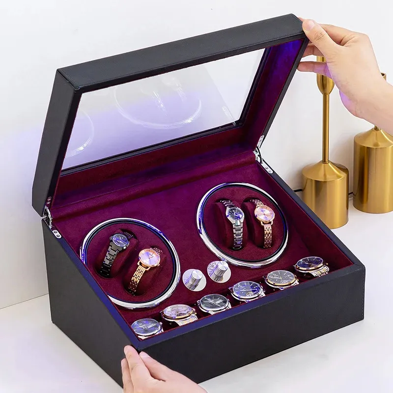 Rotating Watch Display Case - Automatic Watch Winder Box with Silent ...