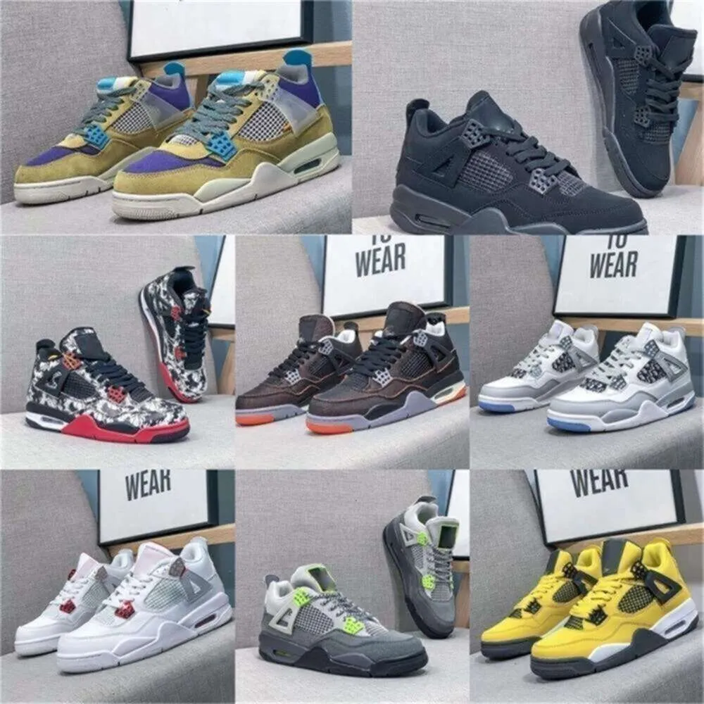 High Jumpman 4s Basketball Shoes Black/Raging Bull/Oreo/University Blue ...