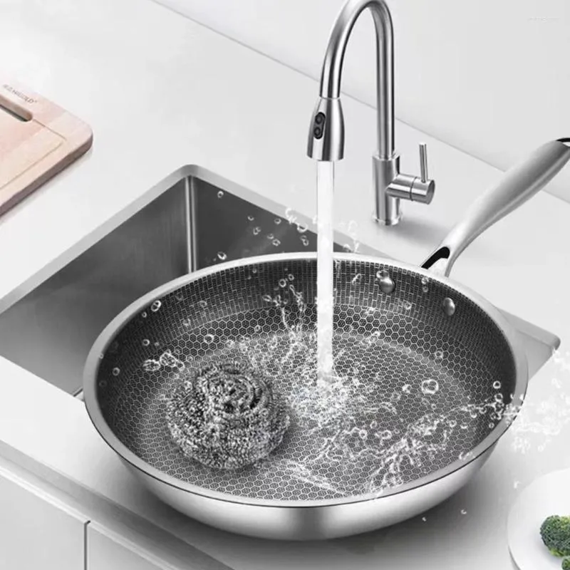 DHgate.com:Stainless Steel Wok Small Frying Pan Honeycomb Nonstick ...
